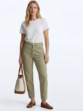 Zara | Jeans | Zara High Rise Olive Green Mom Jeans Ankle Length Size 2 ...